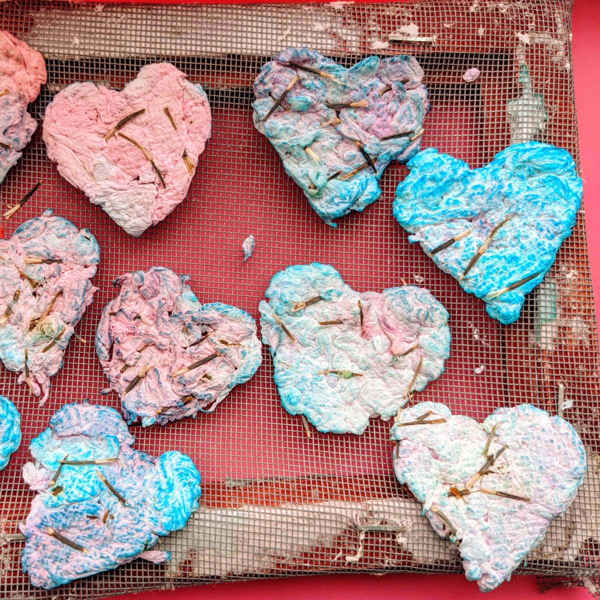 DIY Plantable Seed Paper - Easy DIY Tie-Dye Hearts! - Bunny's Garden
