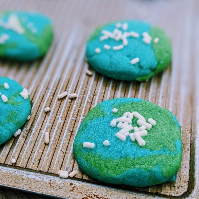 Earth Day Cookies from Scratch - Earth Sugar Cookies - Bunny's Garden